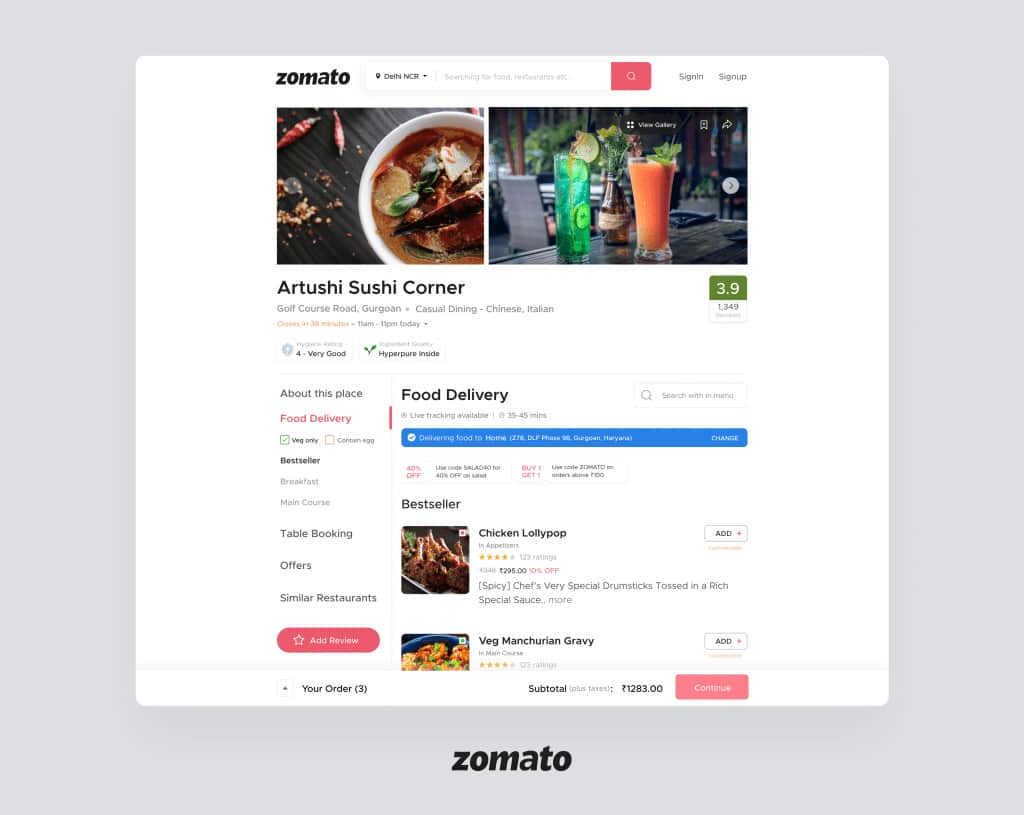 Zomato's new Sushi Design System