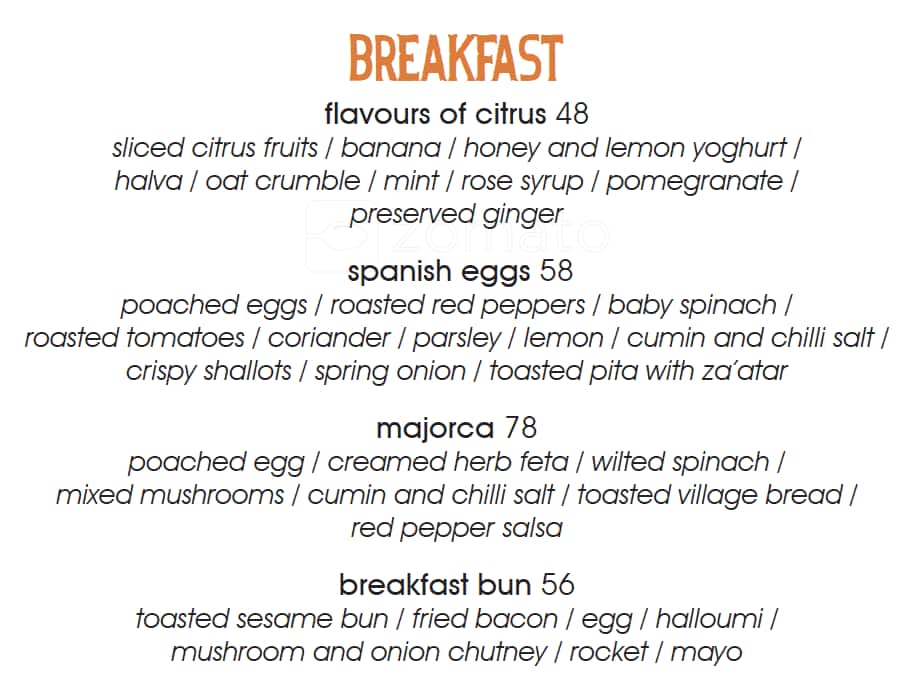 Menu of Tashas, Al Bateen, Abu Dhabi