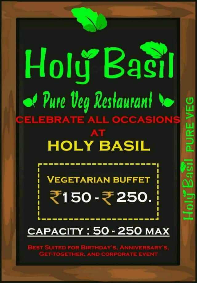 Holy Basil Pure Veg Restaurant Menu - Zomato