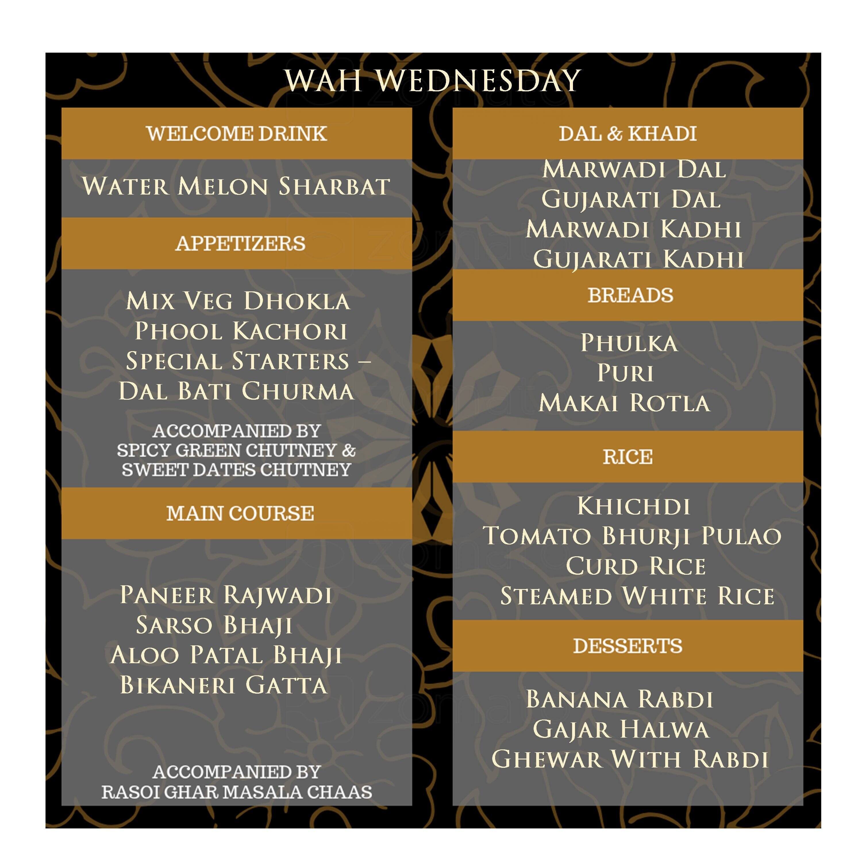 Menu of Rasoi Ghar, Al Karama, Dubai