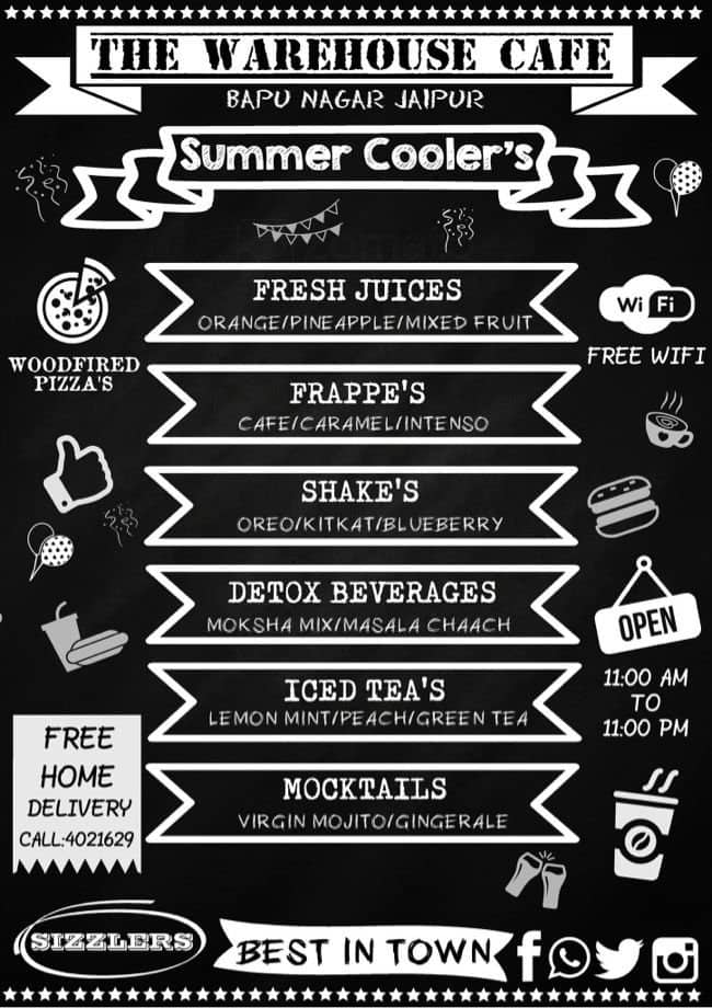 The Warehouse Cafe Menu, Menu for The Warehouse Cafe, Bapu Nagar ...