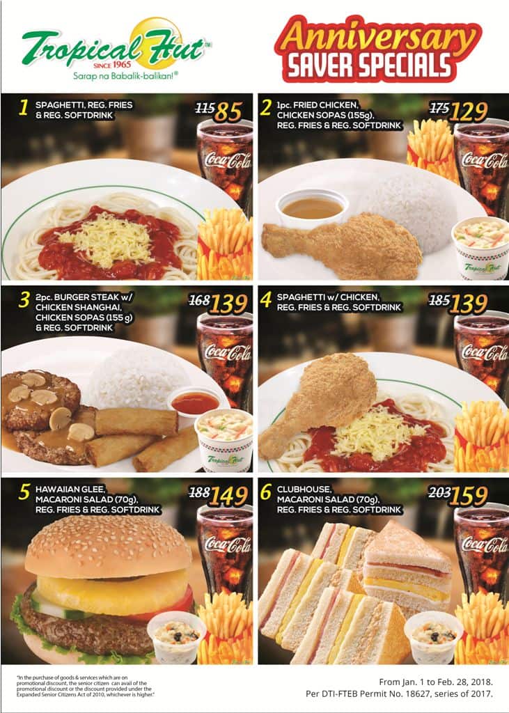 Tropical Hut Menu, Menu podniku Tropical Hut, Diliman, Quezon City ...