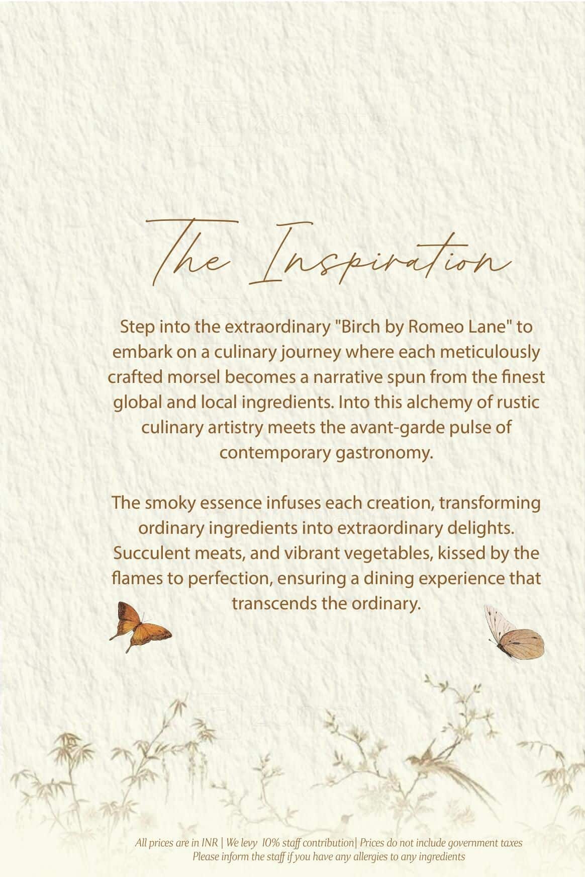 Menu of Birch By Romeo Lane, Baga, Goa