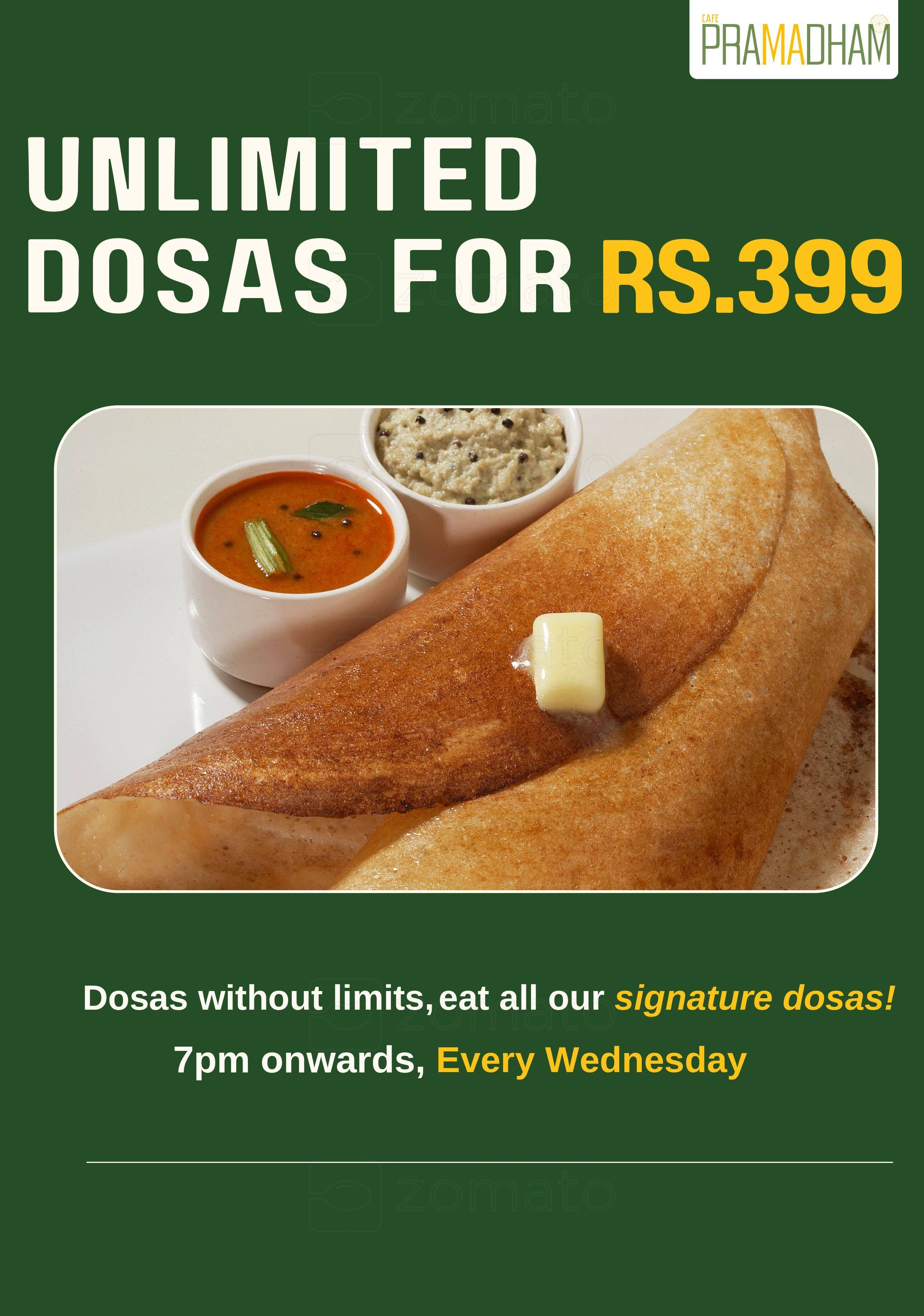 Menu of Cafe Pramadham, Thousand Lights, Chennai