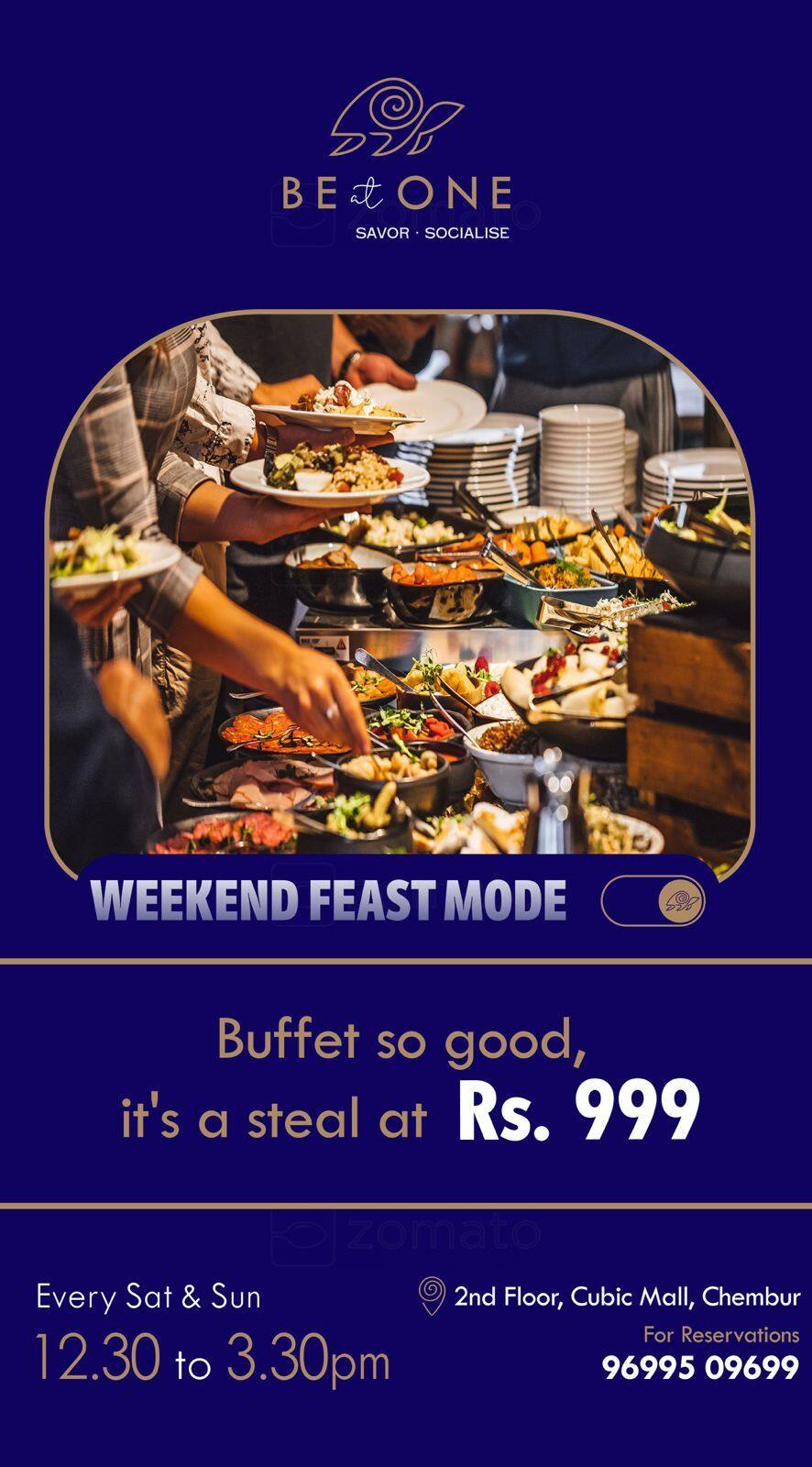 Menu of Be At One, Chembur, Mumbai