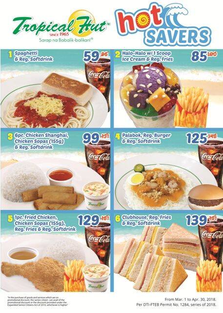 Tropical Hut Menu, Menu for Tropical Hut, Tomas Morato, Quezon City ...
