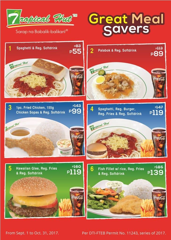 Tropical Hut Menu, Menu for Tropical Hut, FTI, Taguig City - Zomato ...