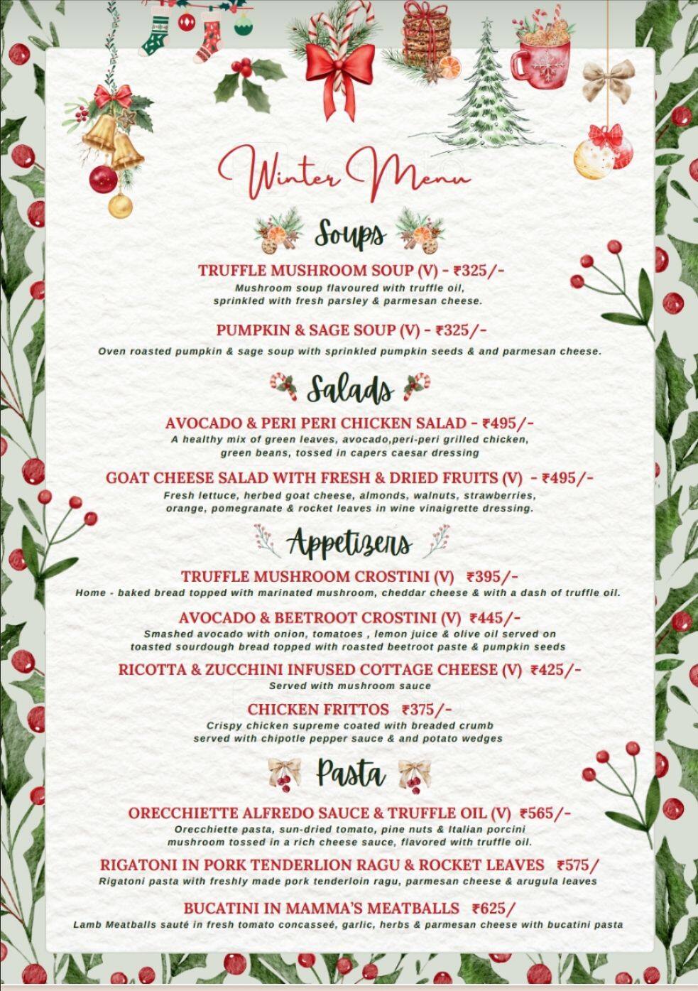 Menu of Diggin, Pandara Road Market, New Delhi