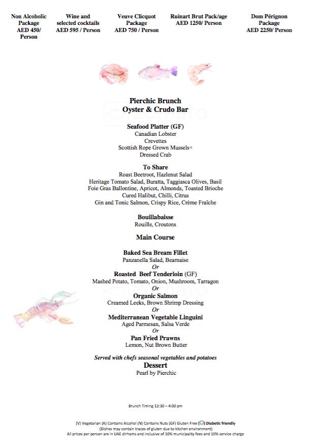 Pierchic Menu, Menu for Pierchic, Madinat Jumeirah, Dubai - Zomato