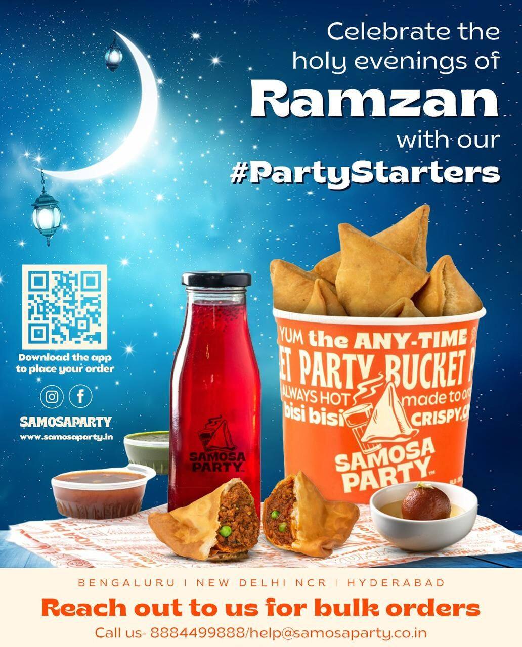 Menu of Samosa Party, Nagarbhavi, Bangalore