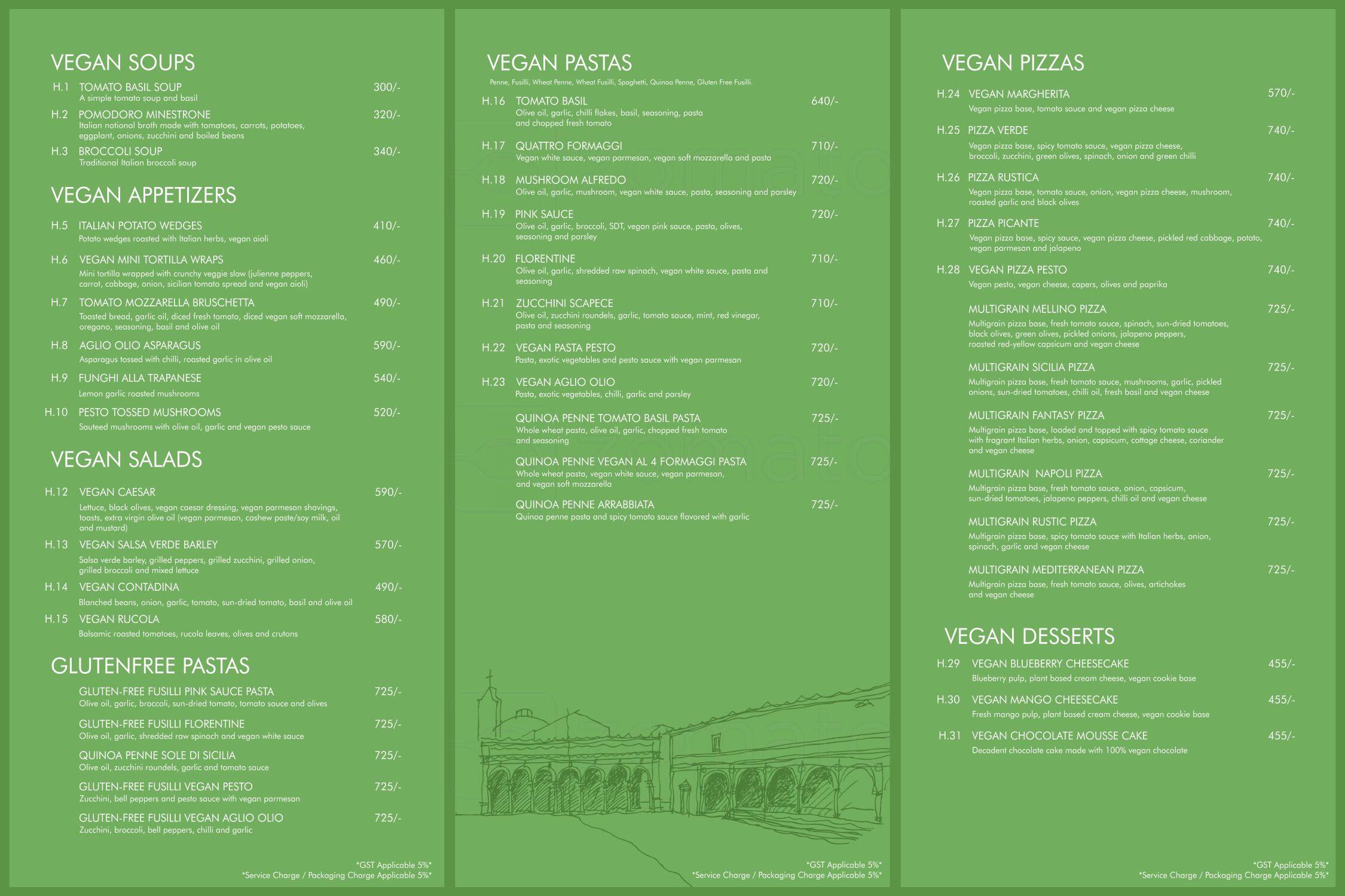 Menu of Little Italy, Bund Garden Road, Pune