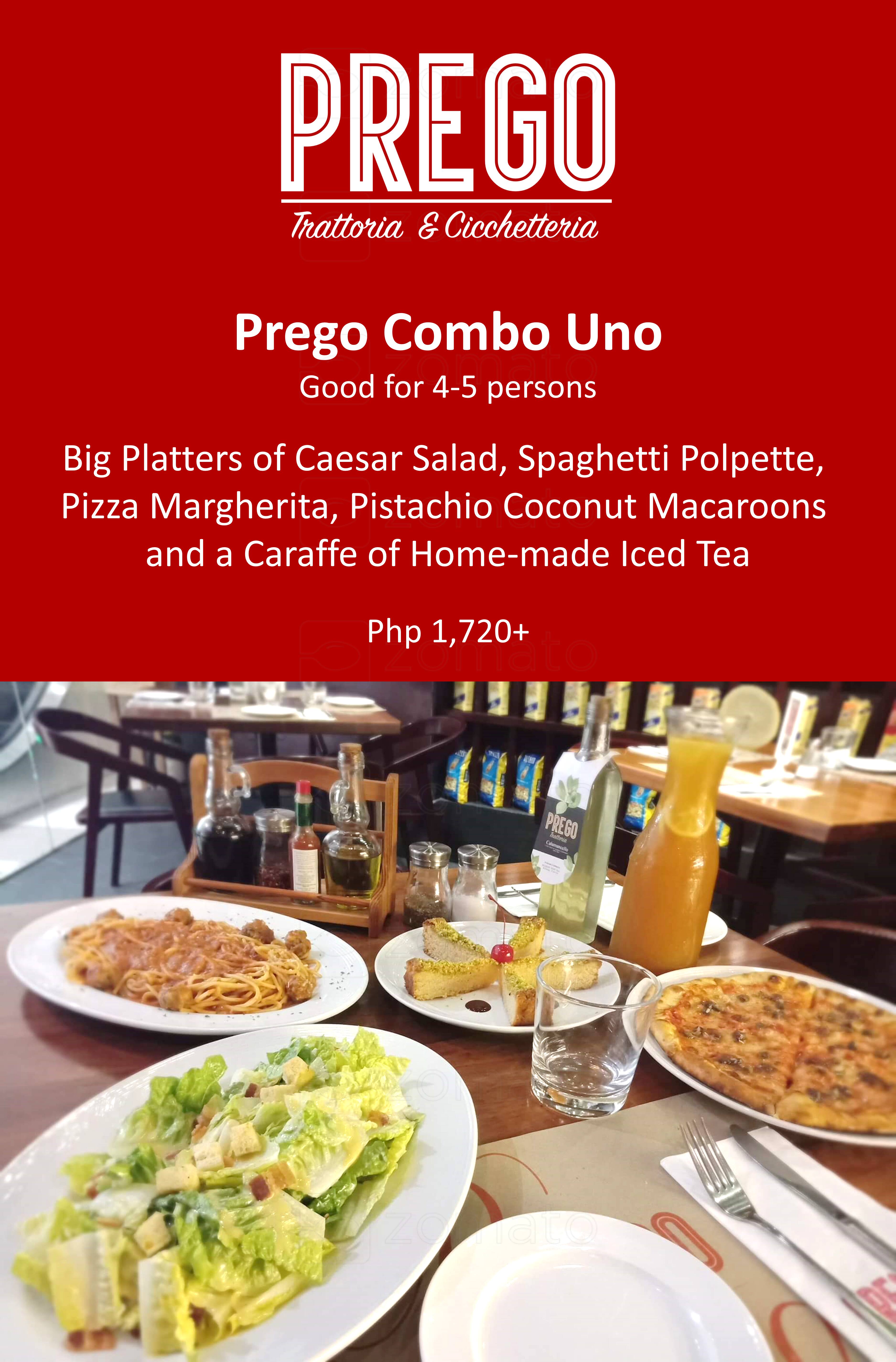 Prego Trattoria Menu, Menu for Prego Trattoria, Bonifacio Global City ...