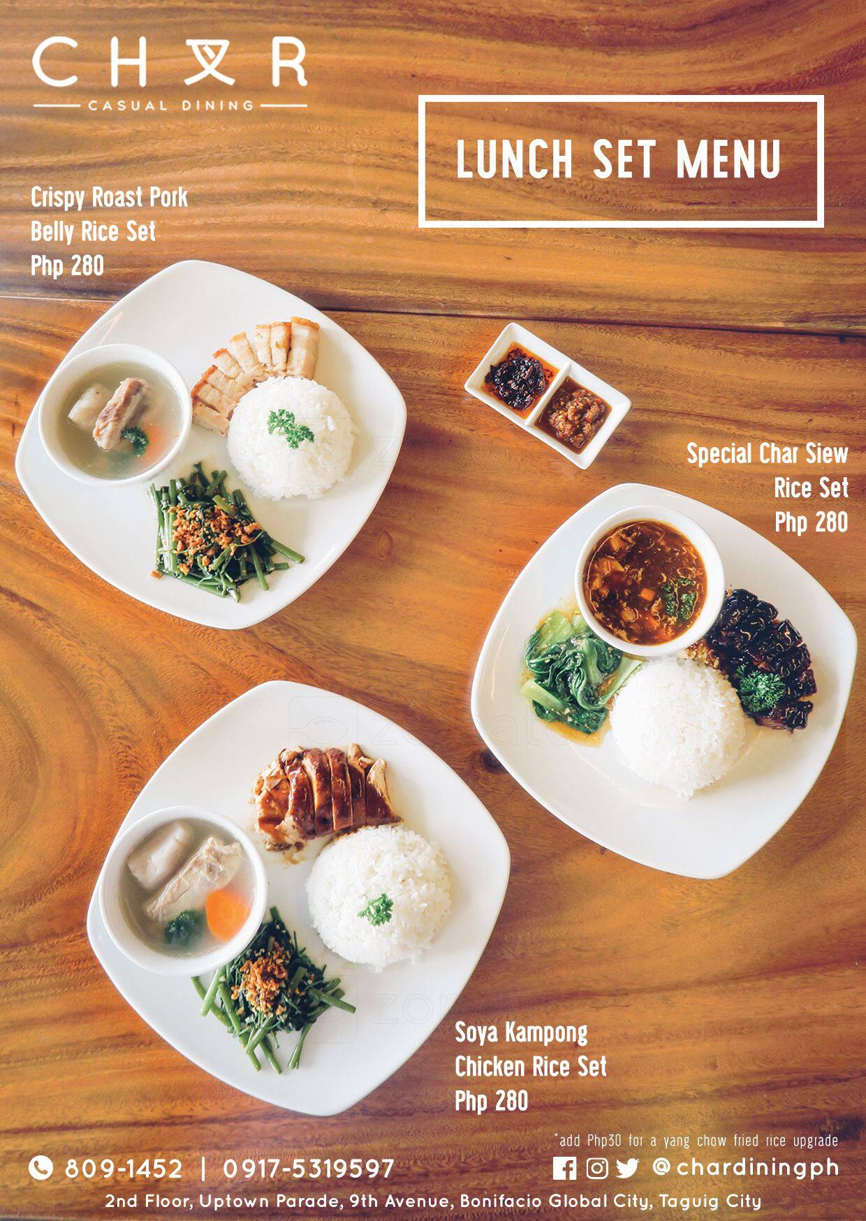 Char Dining Menu, Menu v reštaurácii Char Dining, Bonifacio Global City ...