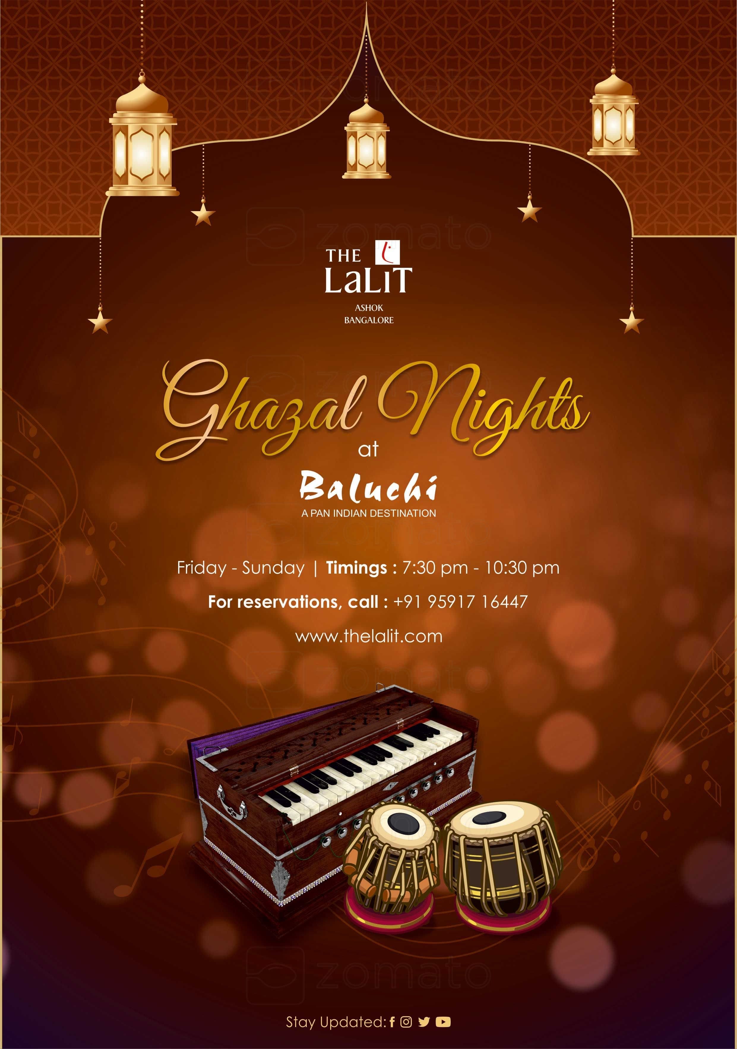 Menu of Baluchi - The Lalit Ashok Bangalore, Seshadripuram, Bangalore