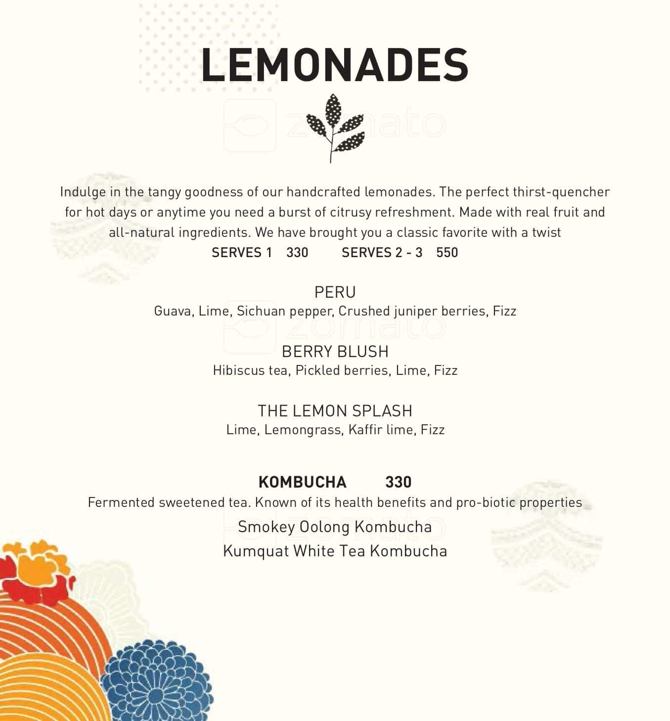 Menu of Burma Burma - Hitech City, Hitech City, Hyderabad