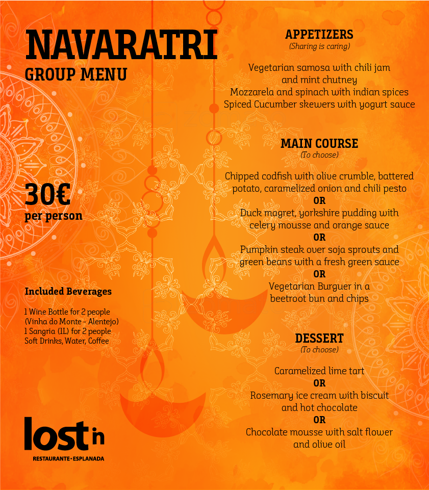 Menu at Lost In cafe, Lisbon