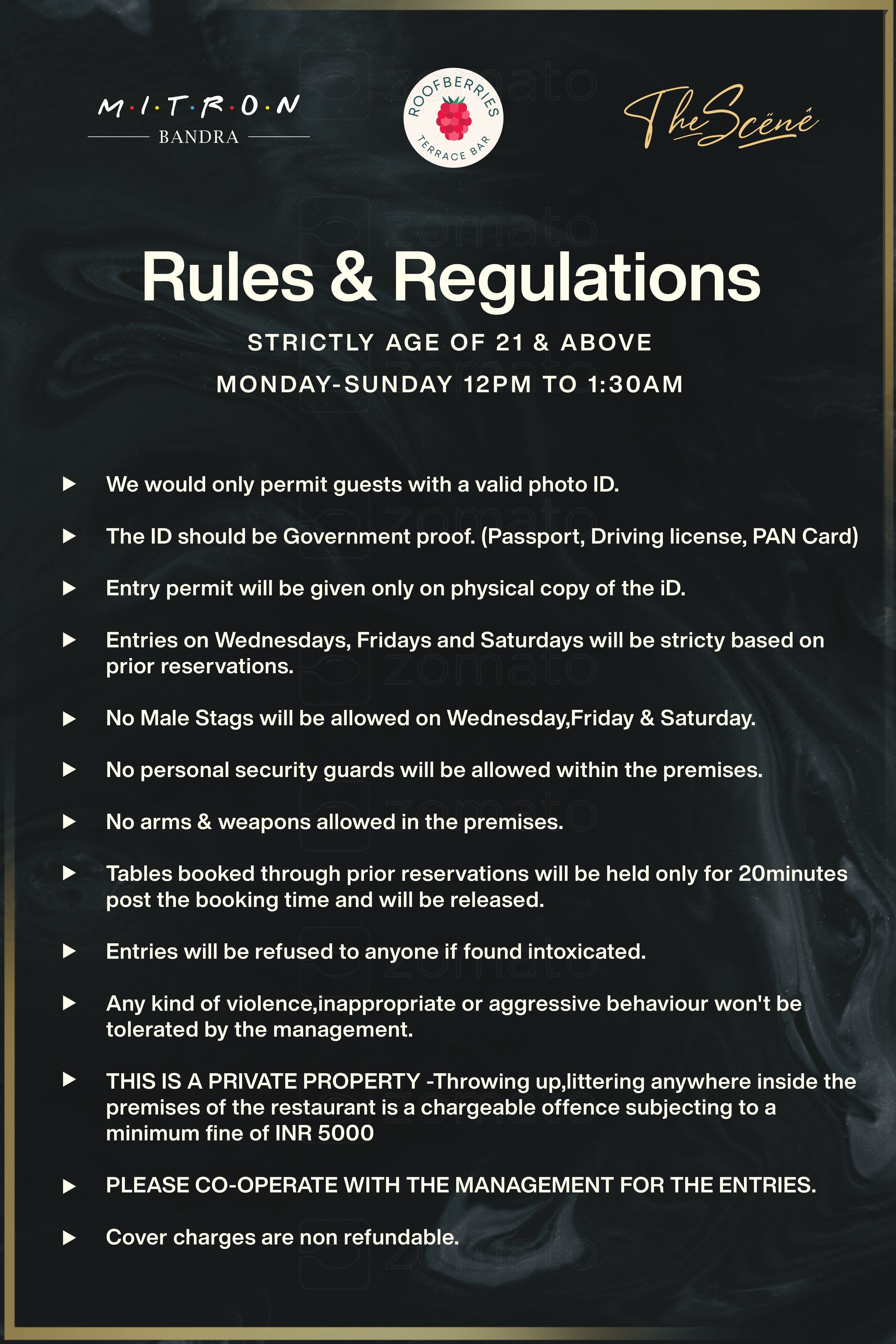 Menu of Mitron, Linking Road, Bandra West, Mumbai