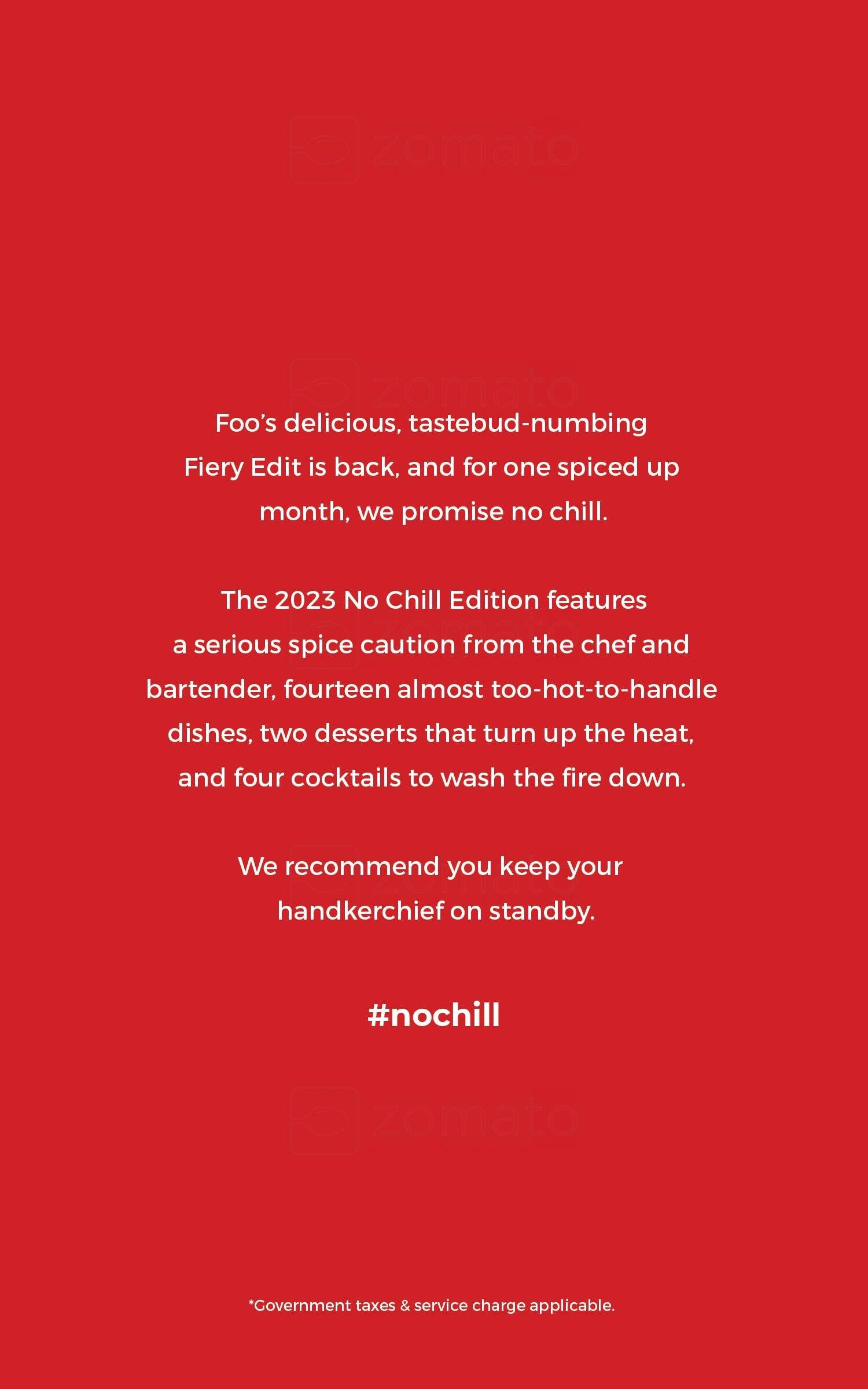 Menu at Foo Bandra, Mumbai