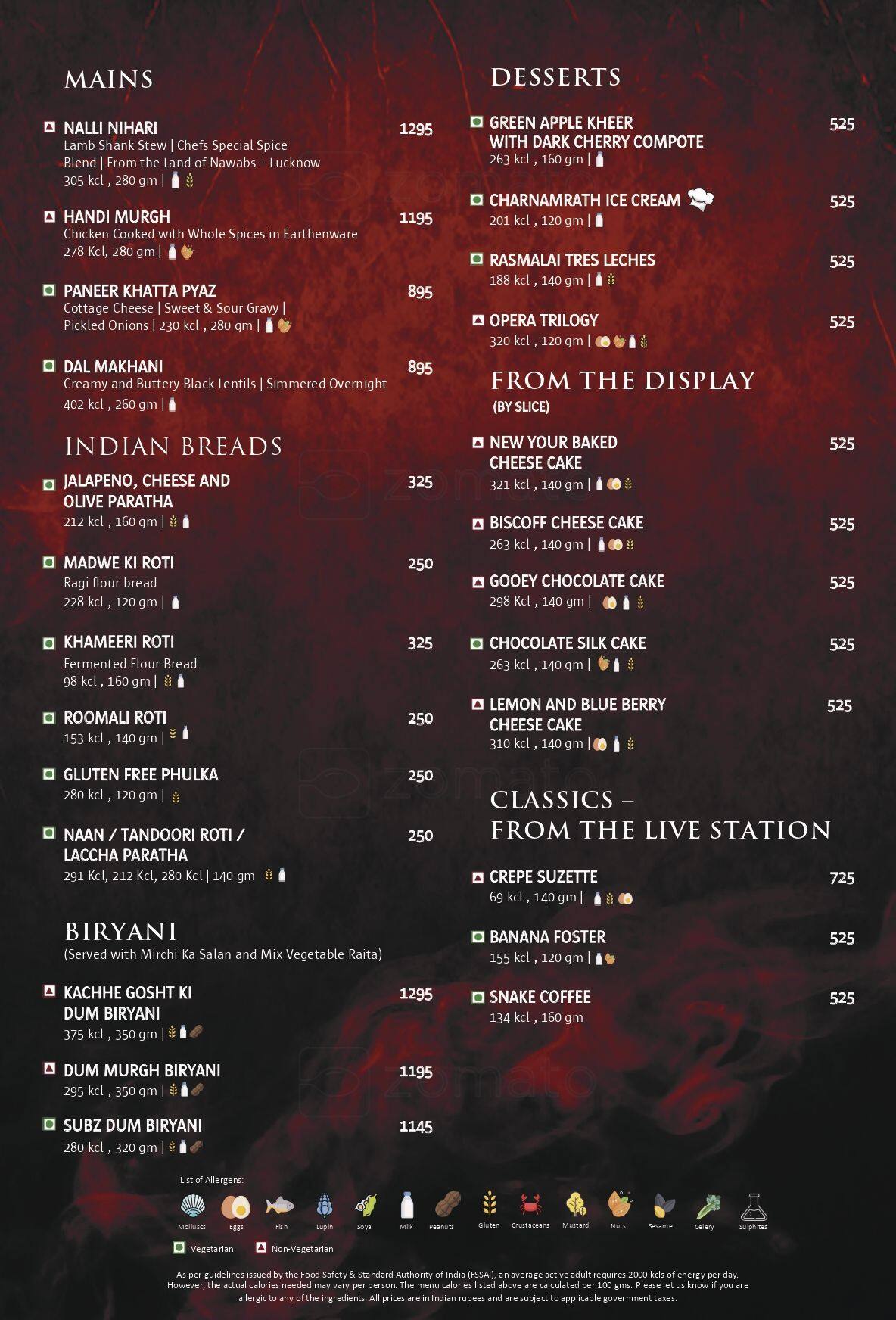 Menu of Culina 44 - Taj City Centre Gurugram, Sector 44, Gurgaon