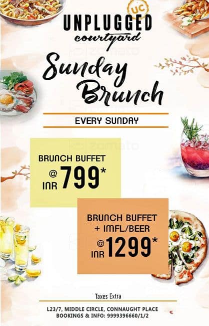 Unplugged Courtyard Menu, Menu podniku Unplugged Courtyard, Connaught ...