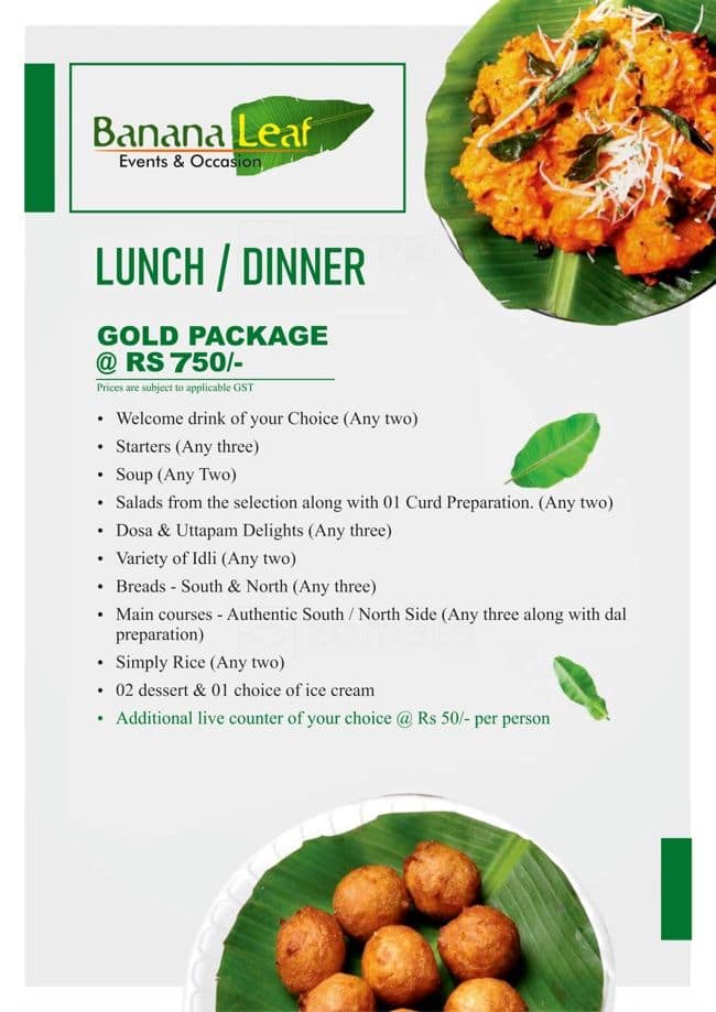 Menu of Banana Leaf Borivali West Mumbai