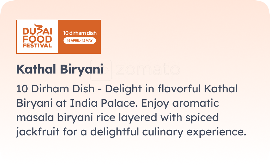 Menu of India Palace, Al Garhoud, Dubai
