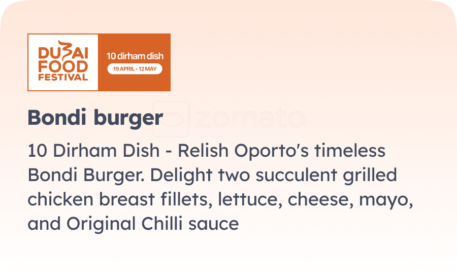 Menu of Oporto, Dubai Hills, Dubai