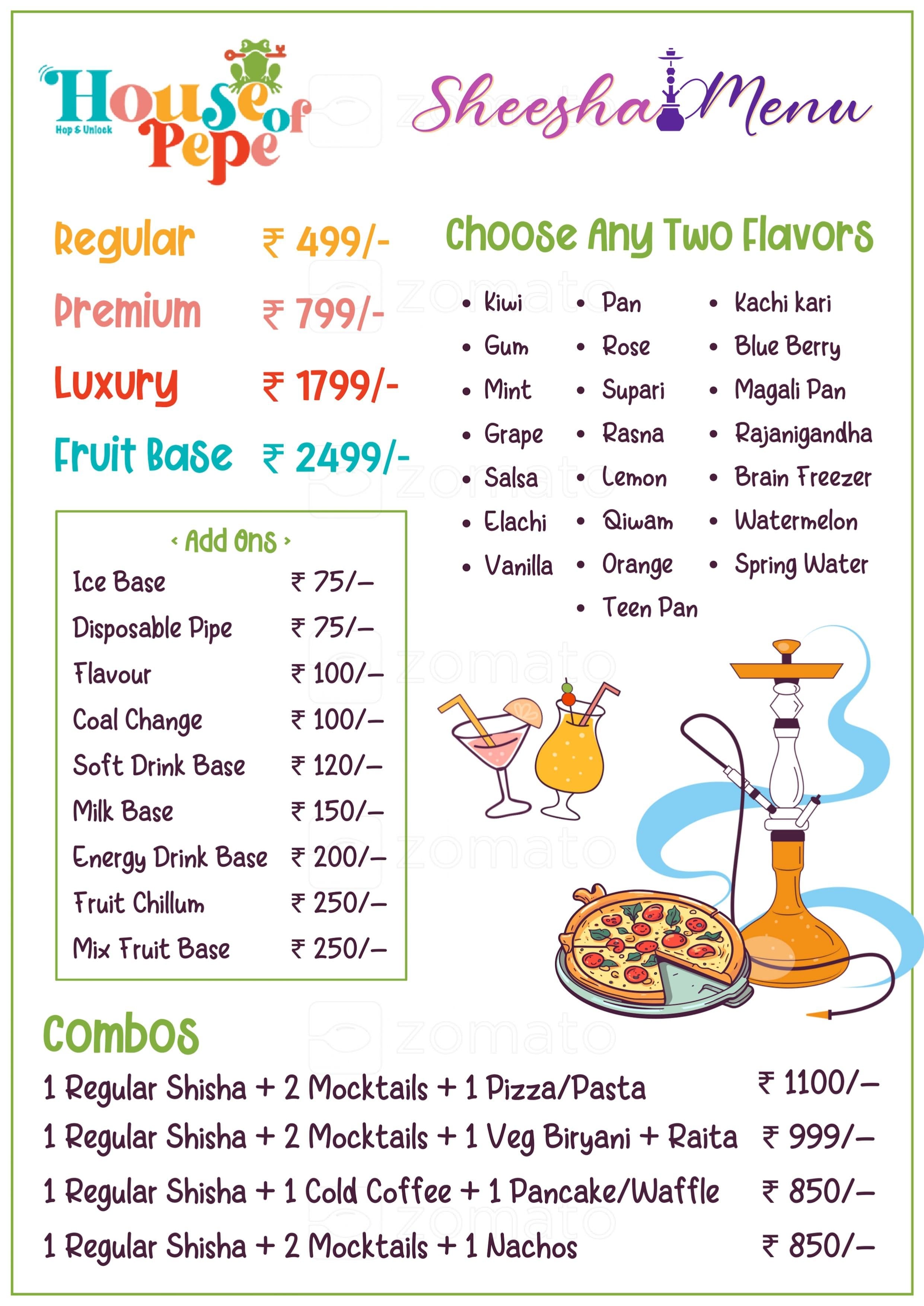 Menu of House Of Pepe, Minto Park, Kolkata