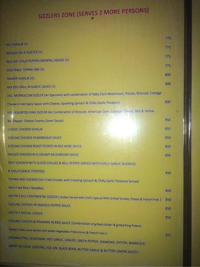 Aditya Menu, Menu for Aditya, Chembur, Mumbai - Zomato