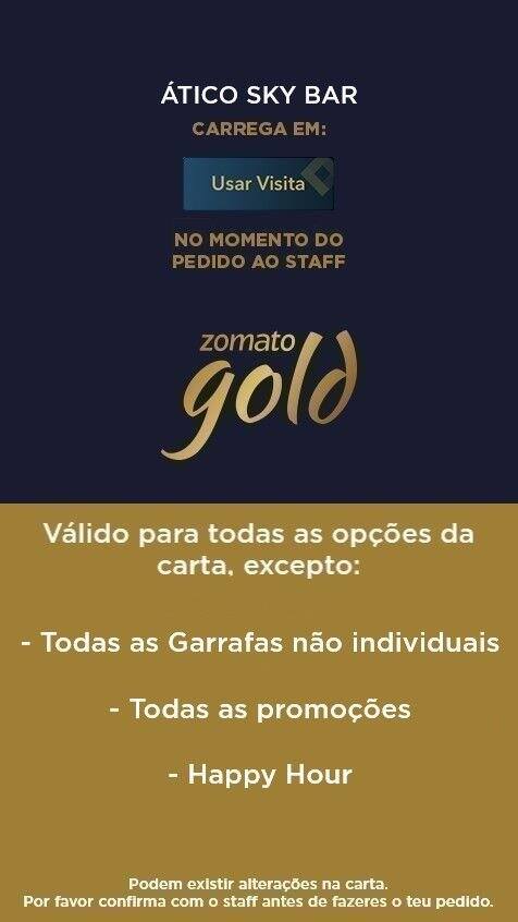 Menu at Ático Sky Bar - NH Collection Liberdade, Lisbon