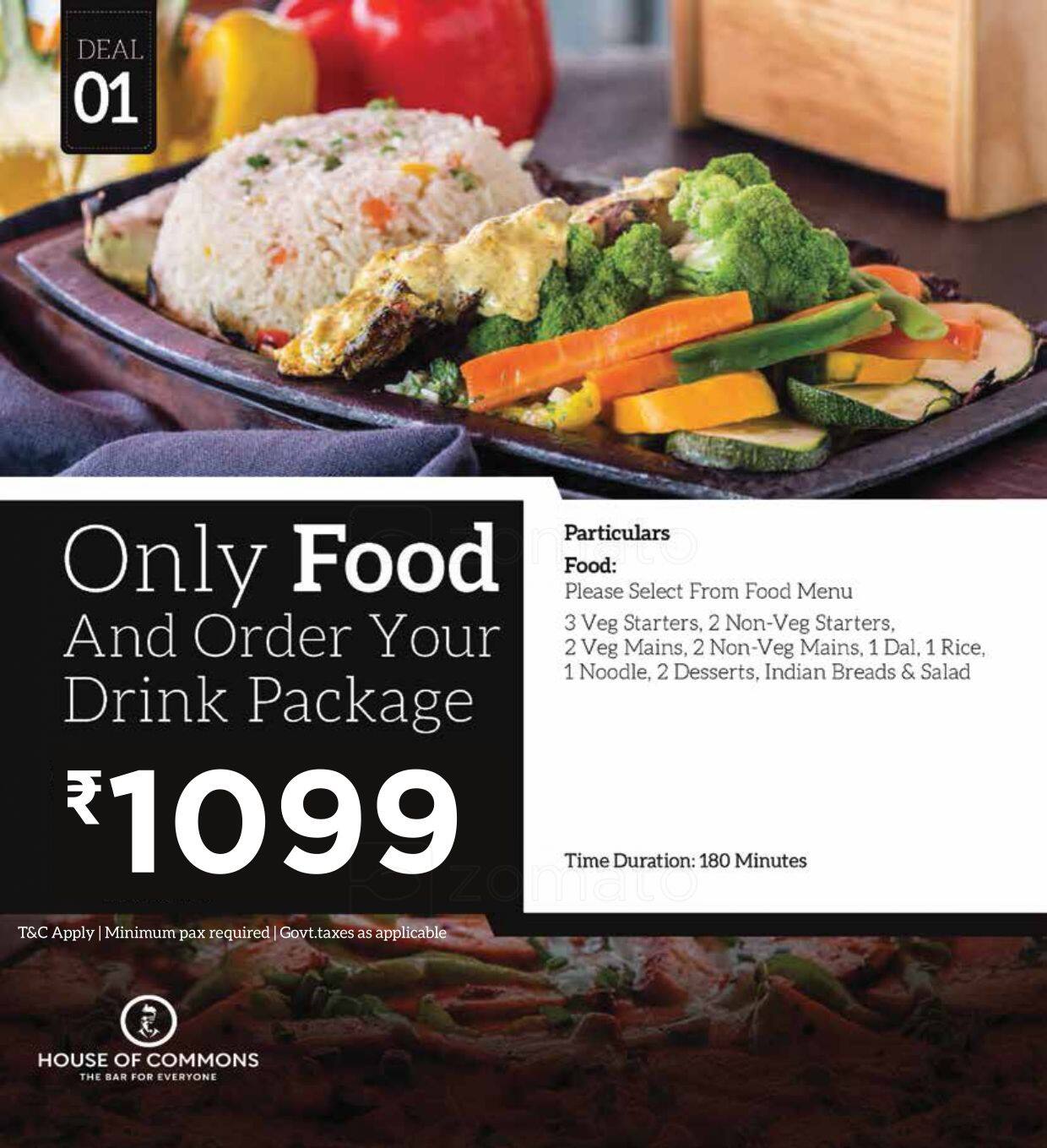 Menu at House of Commons, Bengaluru, 1st Floor