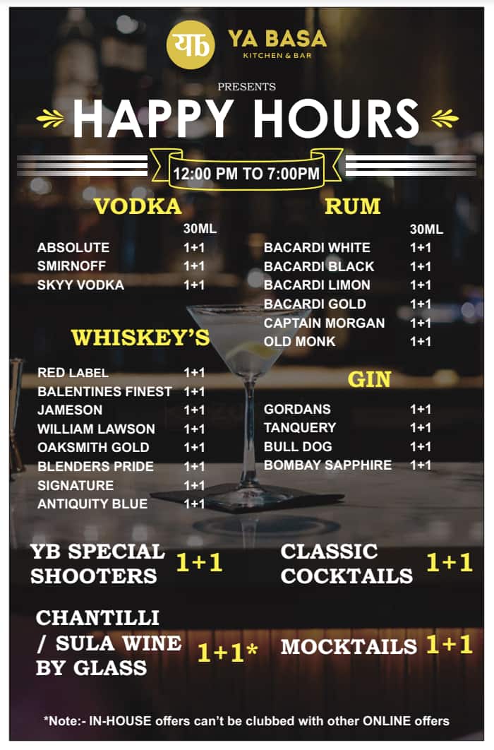 Menu of Ya Basa Kitchen & Bar, Kharadi, Pune