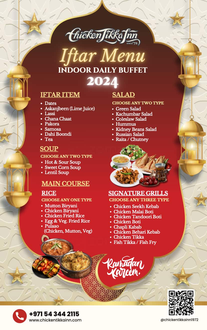 Menu of Chicken Tikka Inn, Mankhool, Dubai