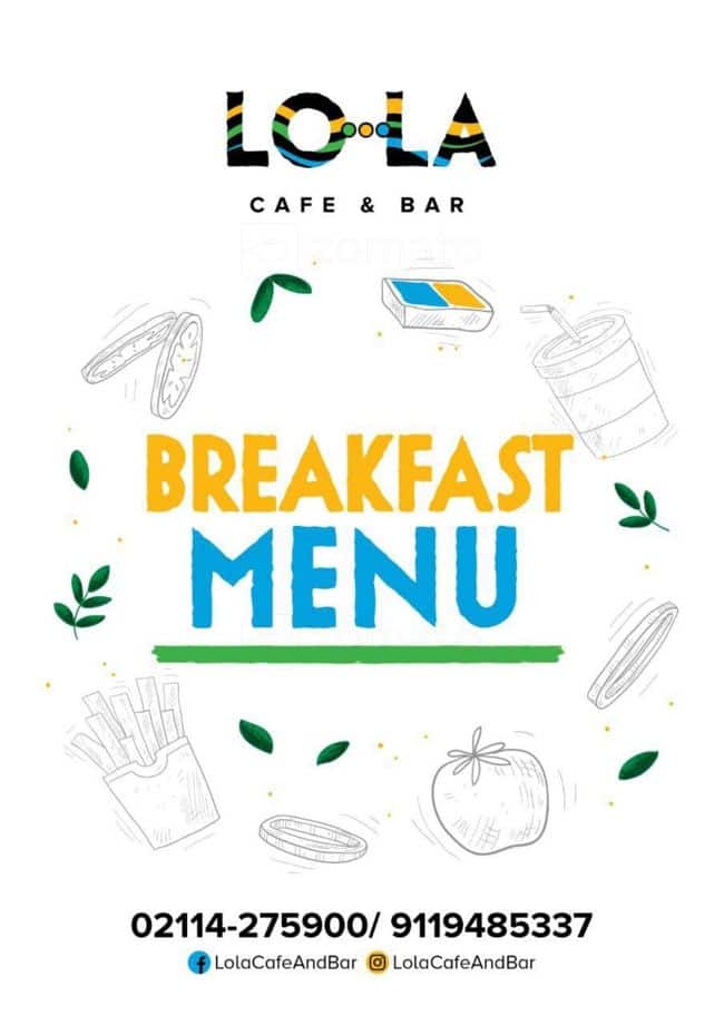 Menu at Lola cafe and bar, Lonavala
