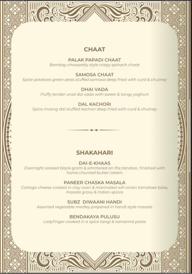 Menu at Badmaash UB City, Bengaluru