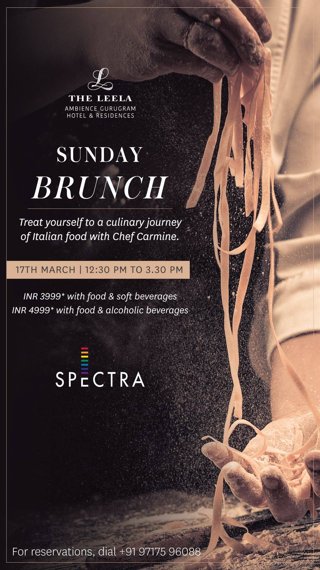 Menu of Spectra - The Leela Ambience, Leela Kempinski, Ambience Island ...