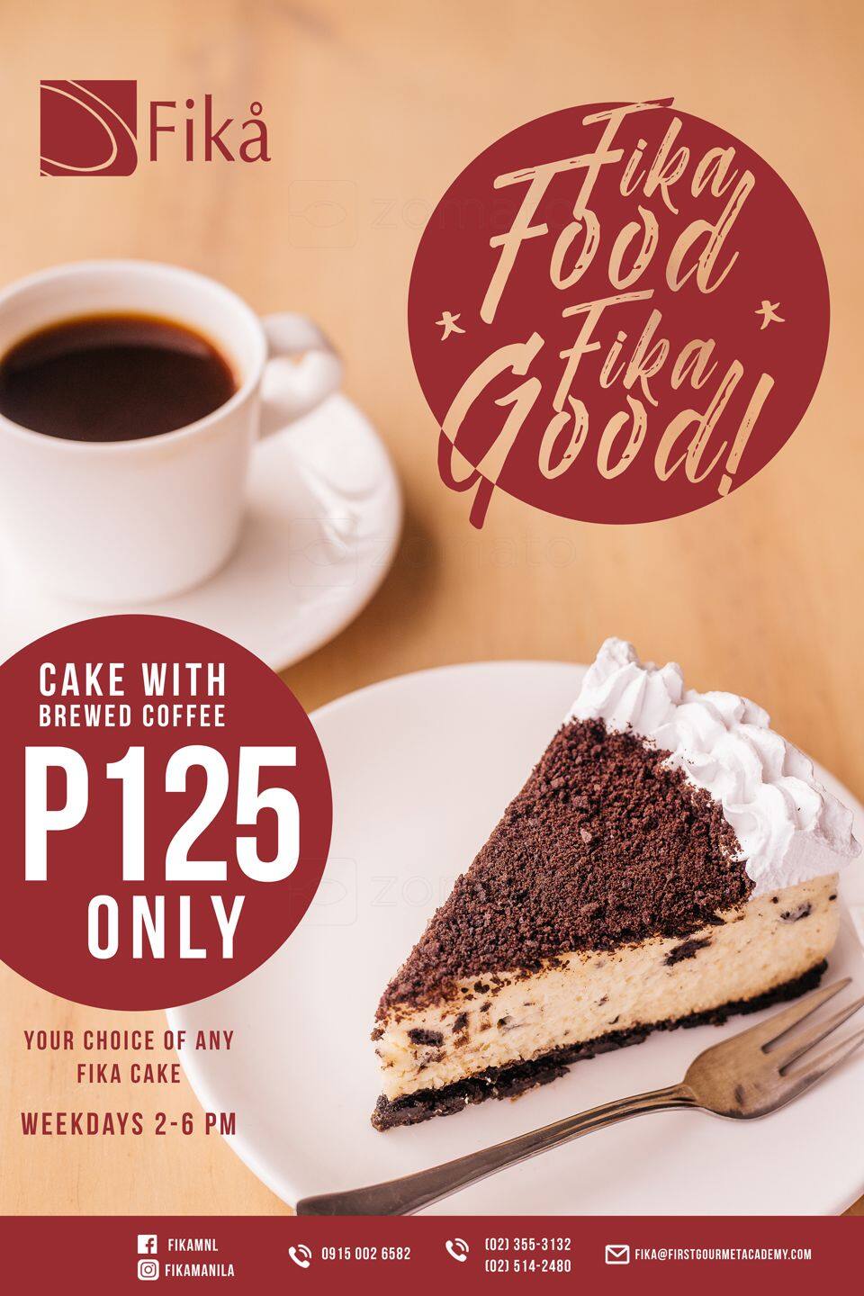 Menu at Fika Manila cafe, Quezon City