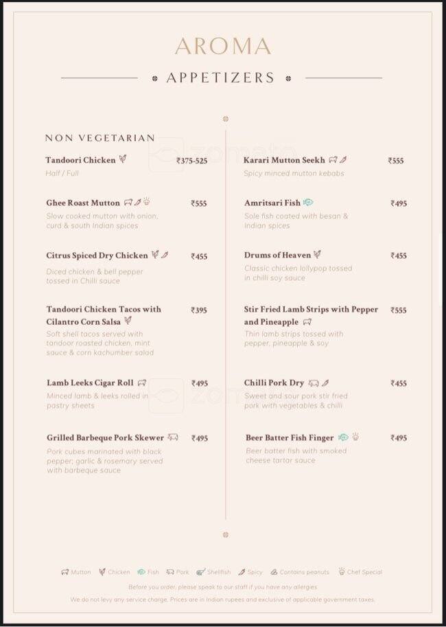 Menu at Aroma : Modern Dining, Guwahati