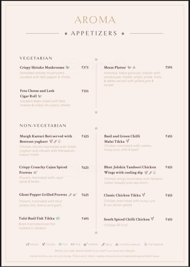 Menu at Aroma : Modern Dining, Guwahati