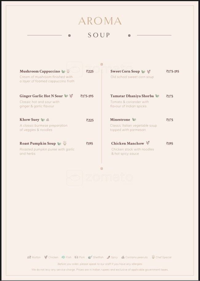 Menu at Aroma : Modern Dining, Guwahati