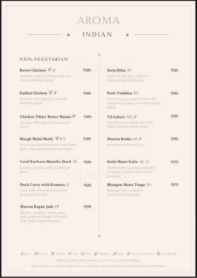 Menu at Aroma : Modern Dining, Guwahati