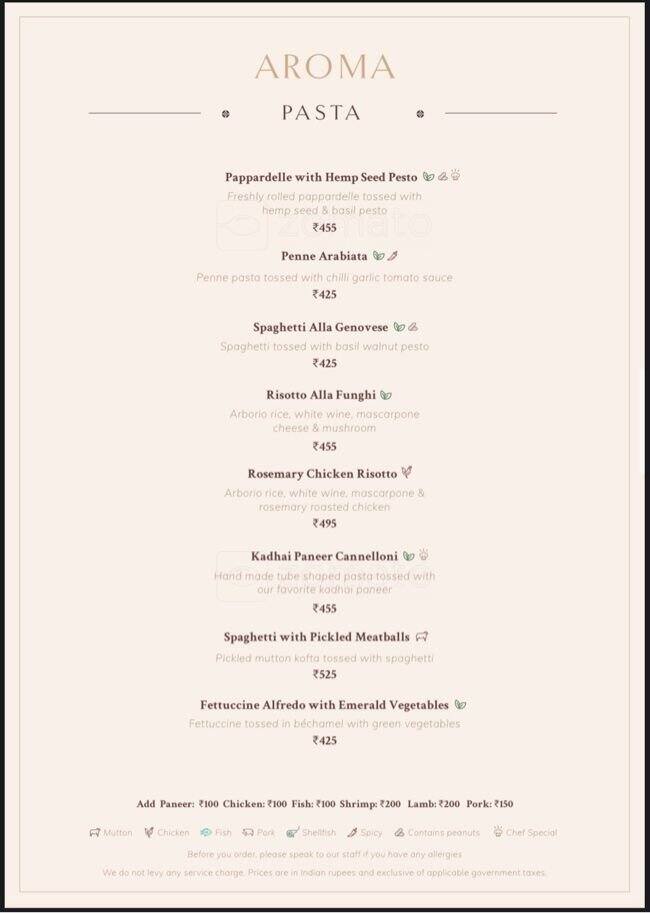 Menu at Aroma : Modern Dining, Guwahati