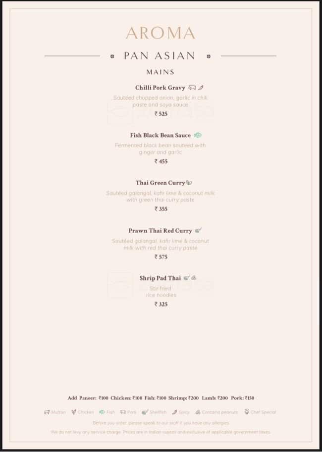 Menu at Aroma : Modern Dining, Guwahati
