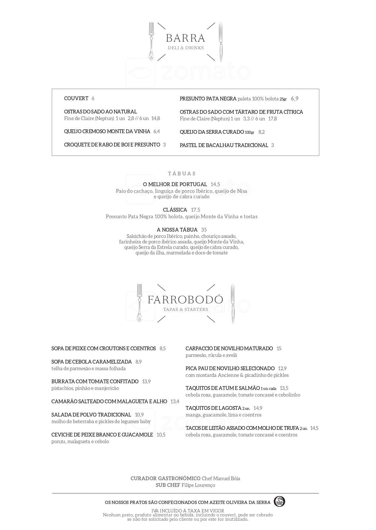 Menu at Palacio Chiado pub & bar, Lisbon, Rua das Flores 41 43