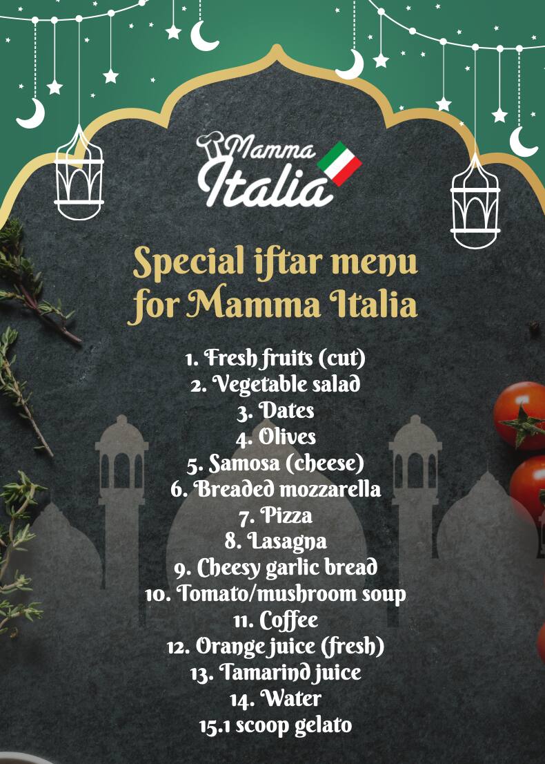 Menu of Mamma Italia, Downtown Dubai, Dubai