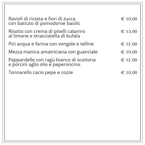 Menu at Geco Ristorante, Rome, Piazza Guglielmo Marconi