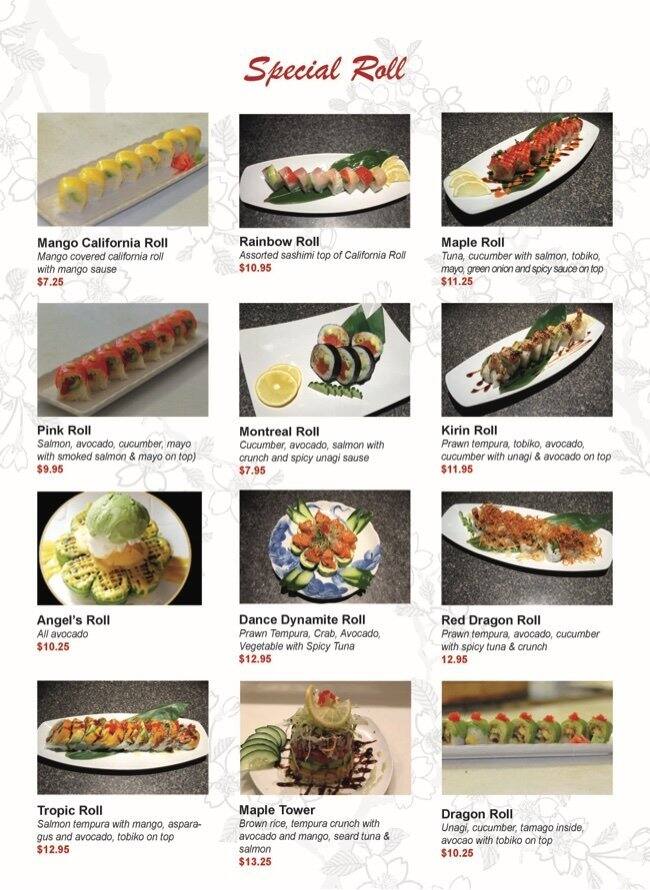 Menu at Maple Sushi Japanese Restaurant, Surrey, King George Blvd