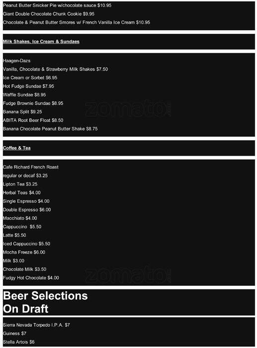 Menu at Big Pink pizzeria, Miami Beach