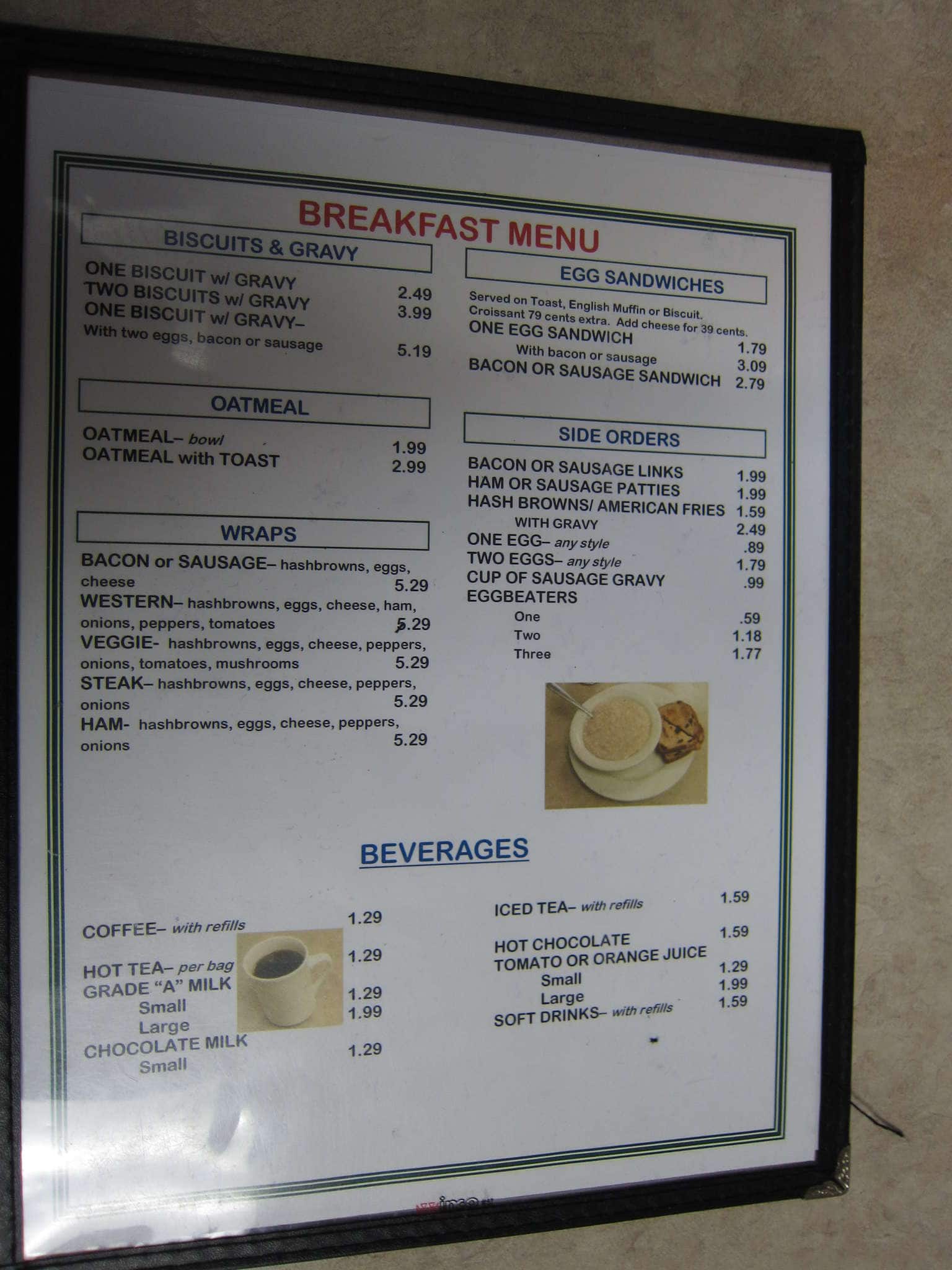 Menu at Spring Garden Family Restaurant, Collinsville