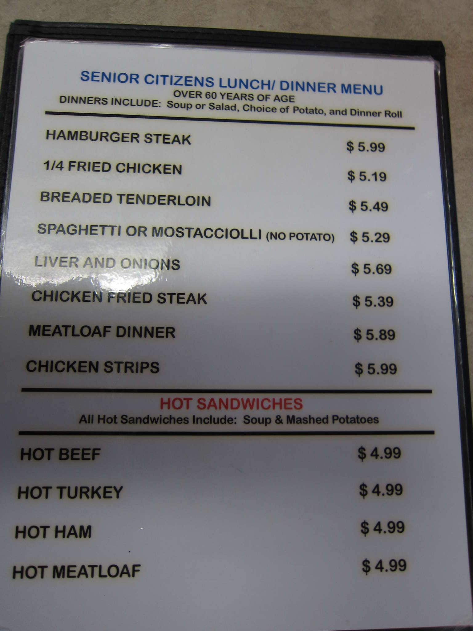Menu at Spring Garden Family Restaurant, Collinsville